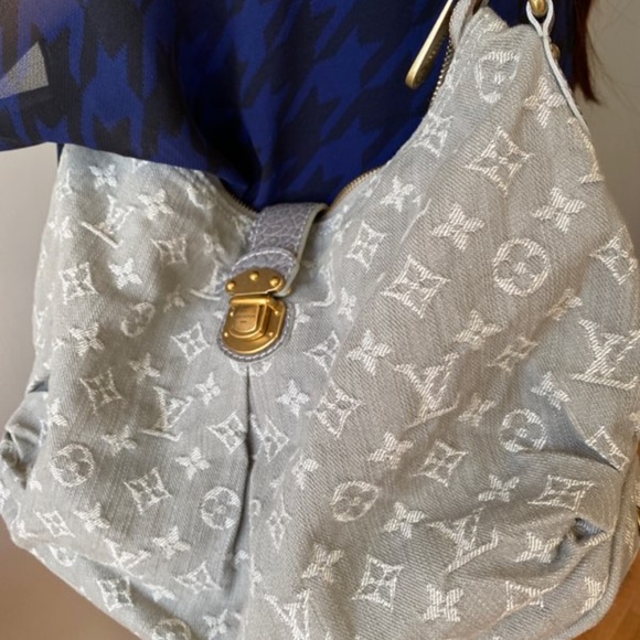 Louis Vuitton | Bags | New Large Grey Denim Monogrammed Louis Vuitton ...